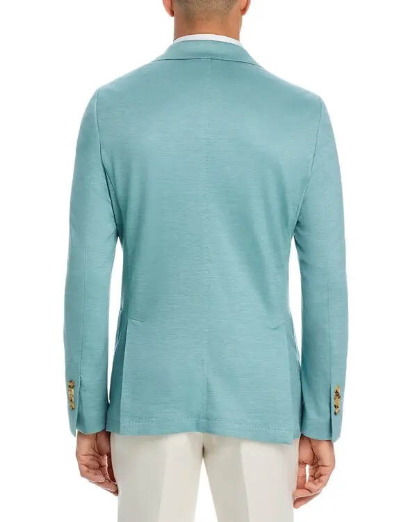 MAURIZIO BALDASSARI Wool, Linen, & Silk Jersey Unstructured Sport Coat - Pacific Blue