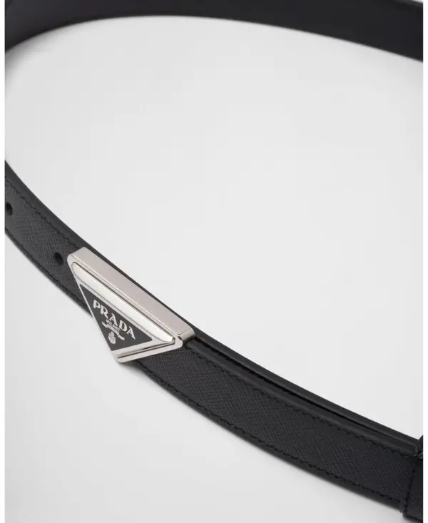 Prada Saffiano Leather Belt - Black