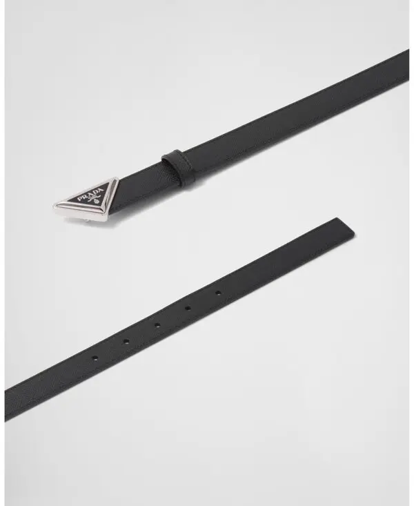 Prada Saffiano Leather Belt - Black