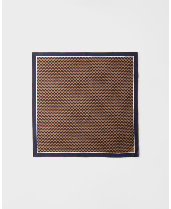 Prada Printed Silk Twill Scarf - Blue