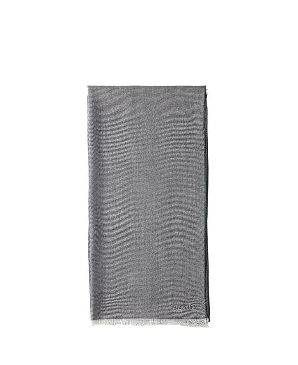 Prada Cashmere, Wool And Silk Scarf - Blue