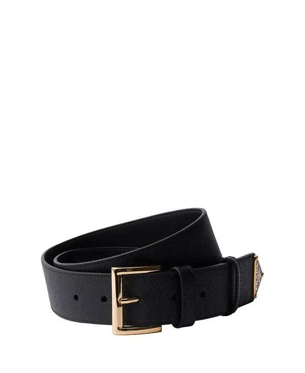 Prada Saffiano Leather Belt - Black