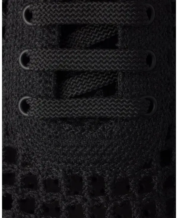 Prada Collapse Crochet Laced Sneakers - Black