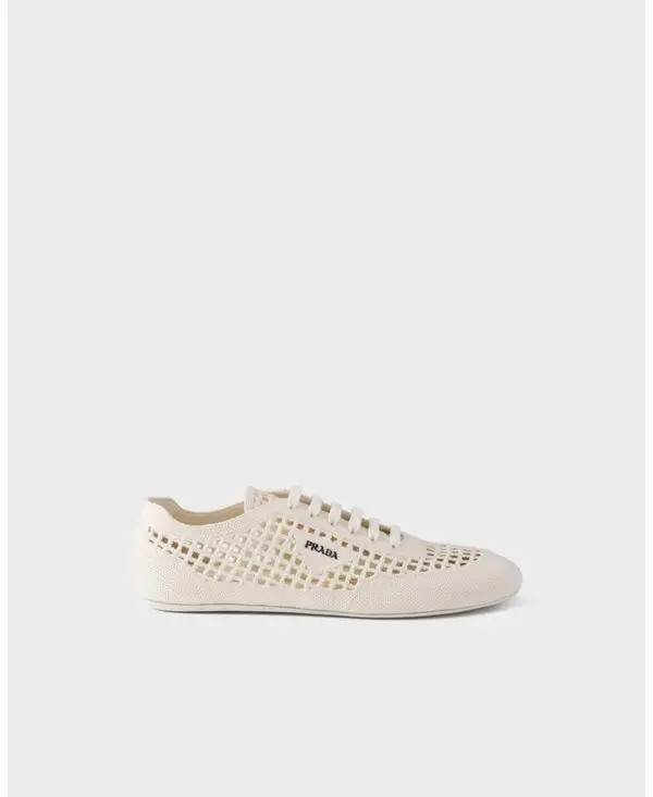 Prada Collapse Crochet Laced Sneakers - Neutral