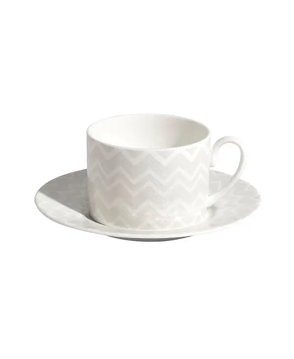 Missoni Zig Zag Tea Cup & Saucer, Set Of 2 - White