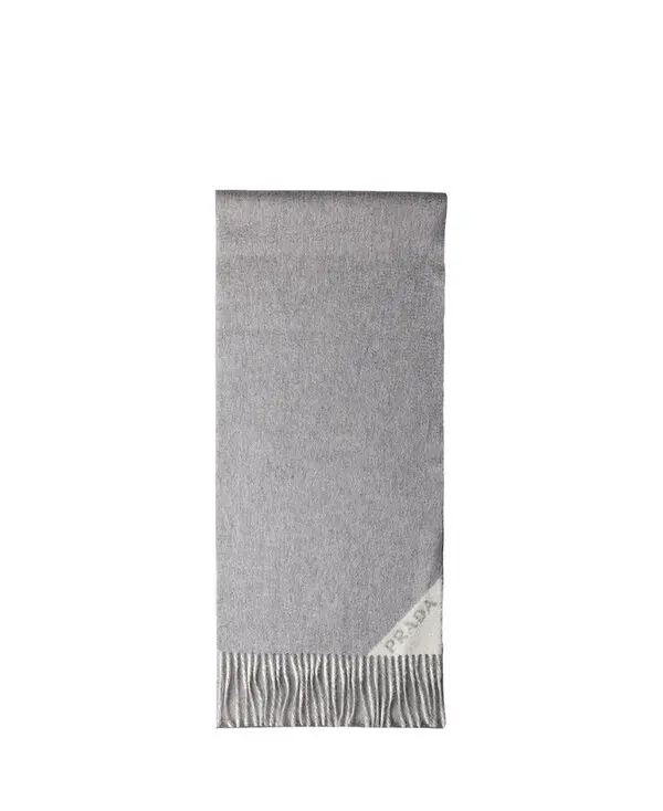 Prada Double Cashmere Scarf - Grey