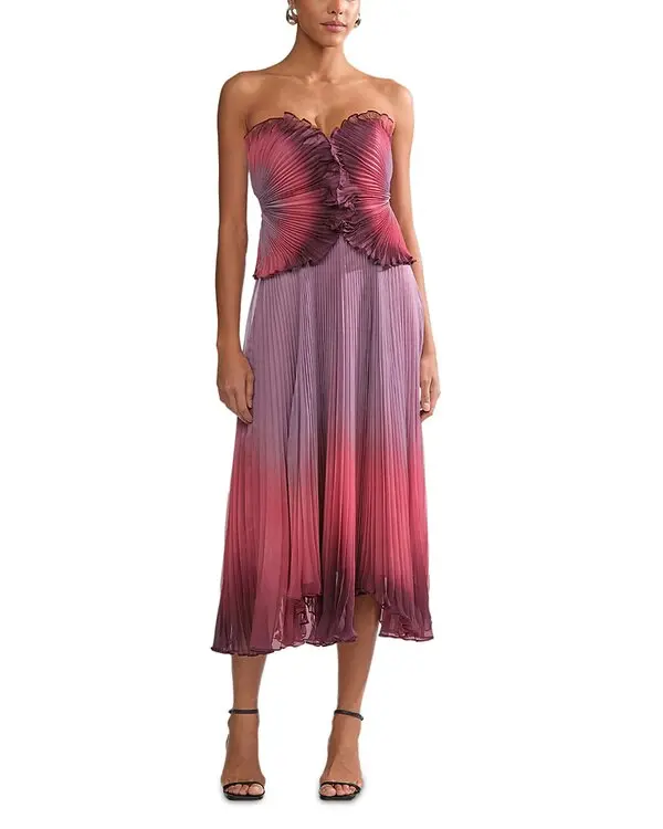 AMUR Delyth Ombre Strapless Dress - Ombre Peta