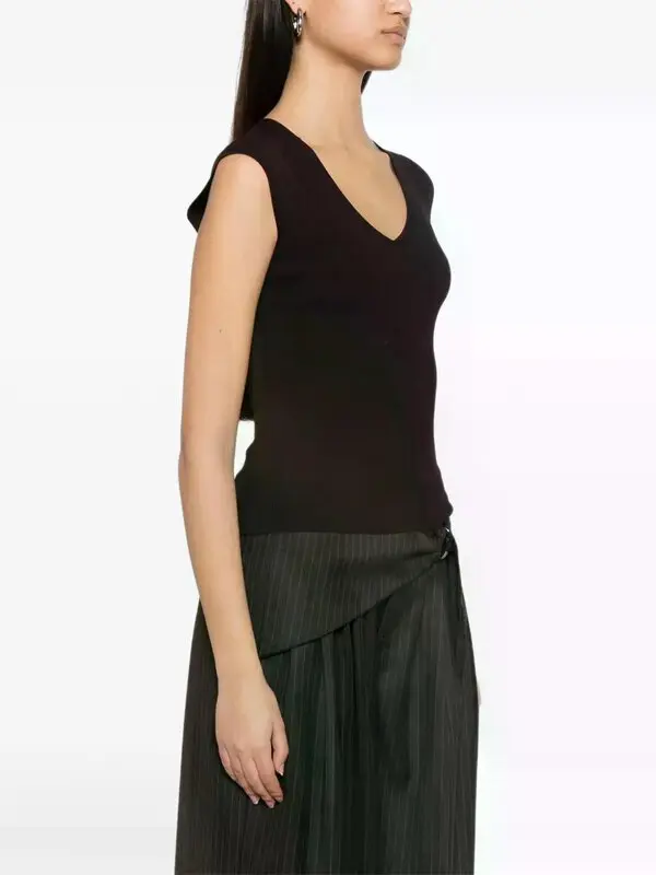 LE PETIT PULLE V-neck Sleeveless Top