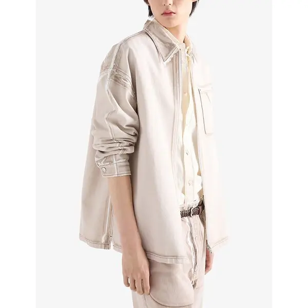 Prada Bull Zipped Denim Shirt