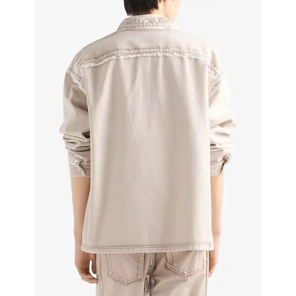 Prada Bull Zipped Denim Shirt