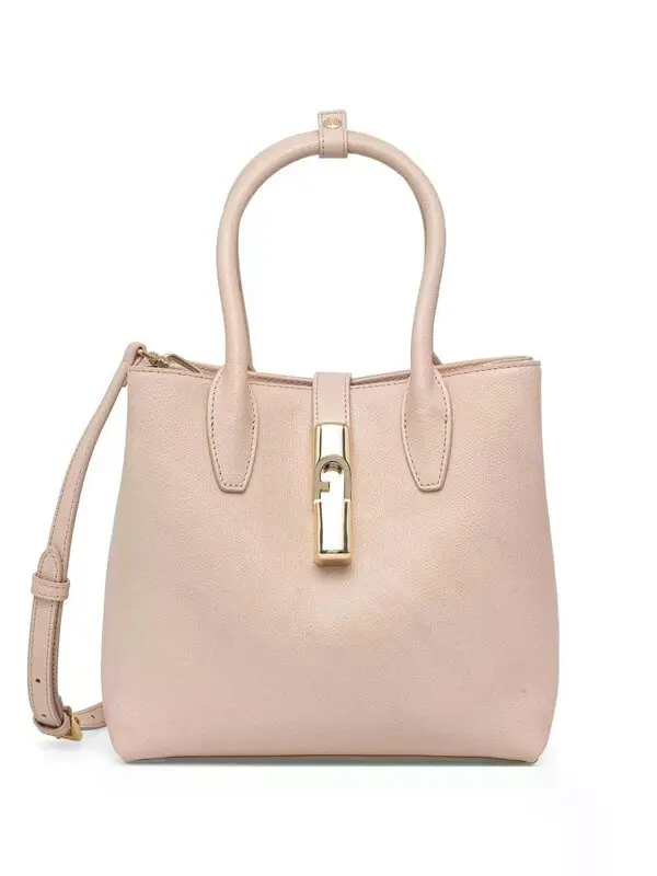 Furla Goccia Grained Leather Tote Bag - Neutrals