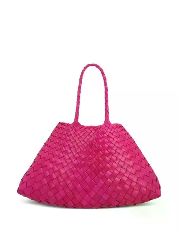 Dragon Diffusion Small Santa Croce Woven Shoulder Bag - Pink