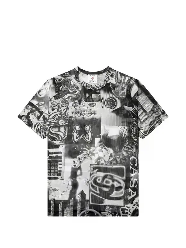 Casablanca Rave Collage Patchwork-print T-shirt