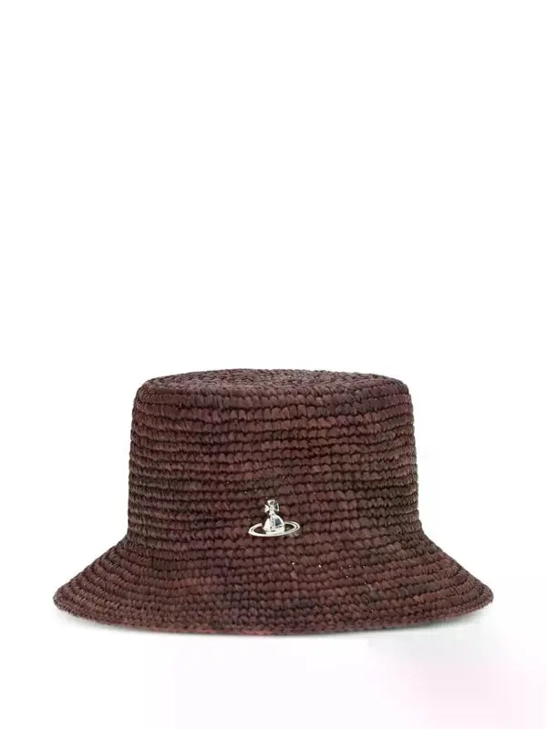 VIVIENNE WESTWOOD Raffia Orb-plaque Bucket Hat - Brown