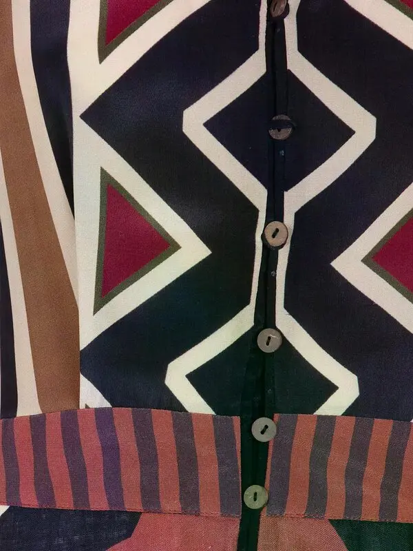 VOLANTIS Geometric-print Silk Jumpsuit