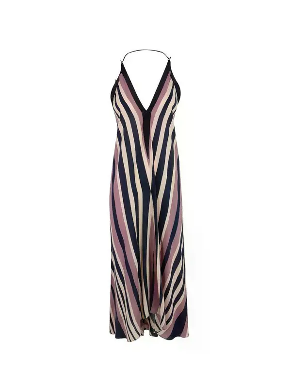 VOLANTIS Striped Silk Dress