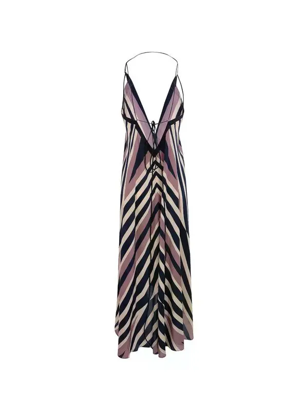 VOLANTIS Striped Silk Dress