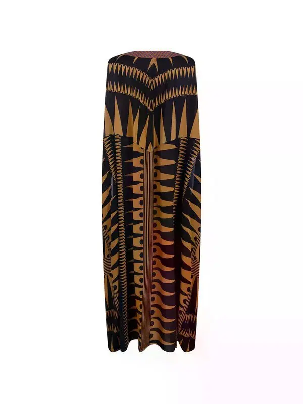VOLANTIS Graphic-print Silk Kaftan