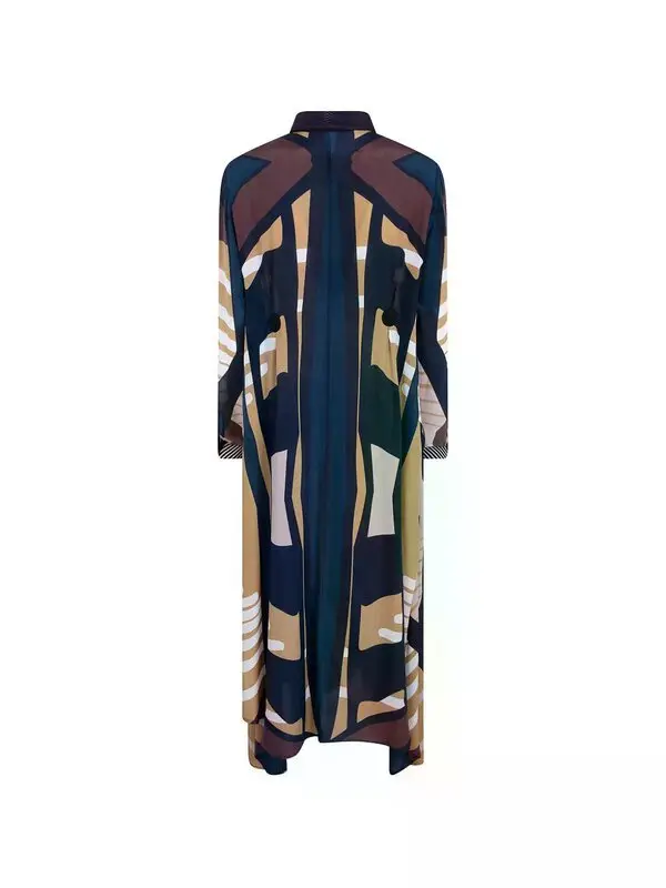 VOLANTIS Riad Abstract-print Silk Shirt Dress