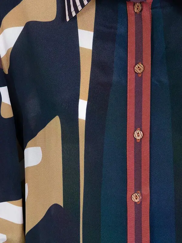 VOLANTIS Riad Abstract-print Silk Shirt Dress