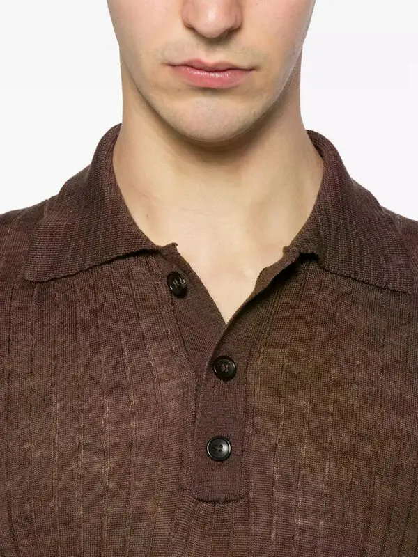 FUMAGALLI Ribbed-knit Polo Shirt