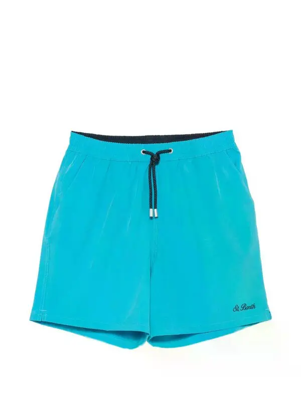 MC2 SAINT BARTH Embroidered-logo Swim Shorts - Blue