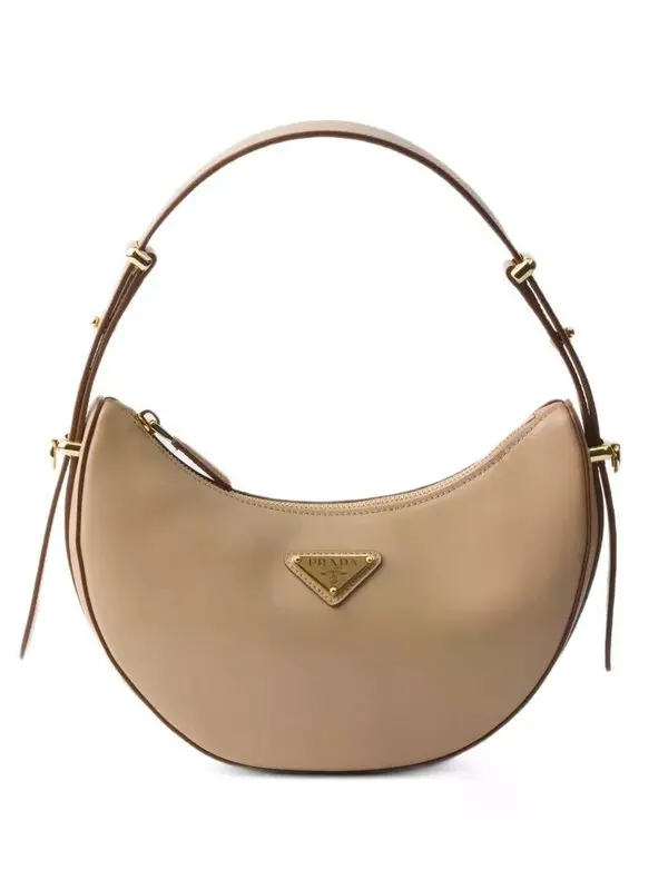 Prada Arqué Mini Leather Shoulder Bag - Neutrals