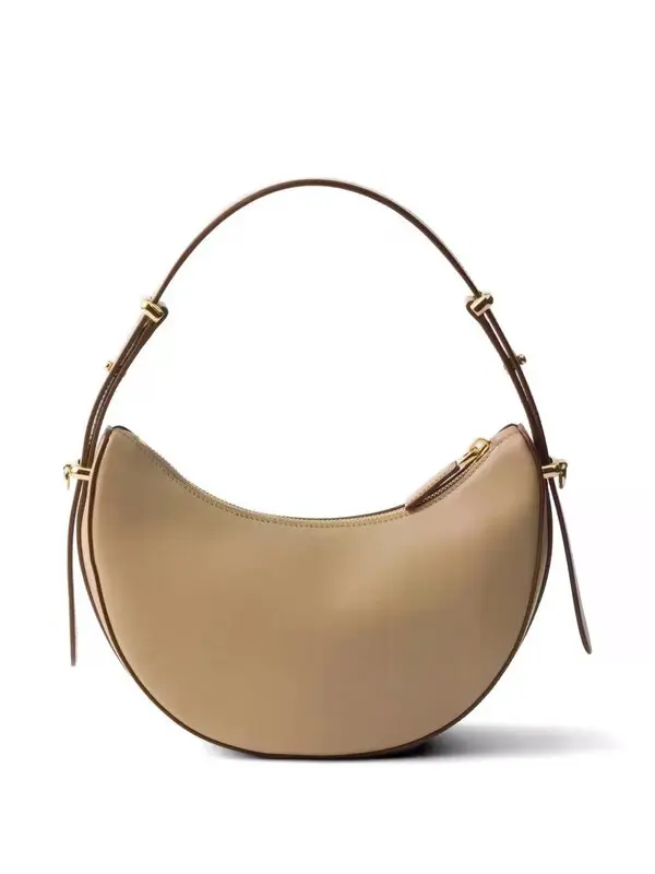 Prada Arqué Mini Leather Shoulder Bag - Neutrals