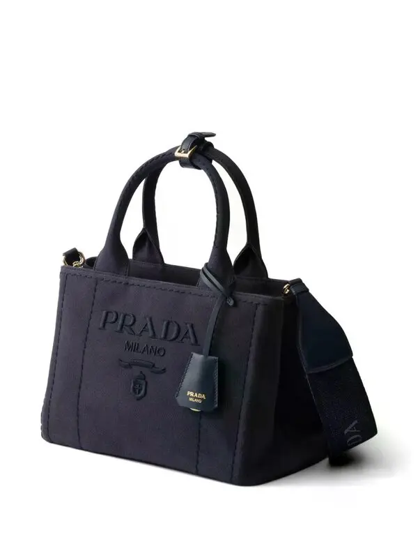 Prada Small Cotton Canvas Jardinière Bag - Blue