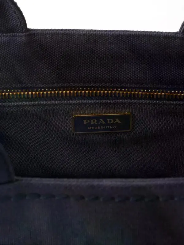 Prada Small Cotton Canvas Jardinière Bag - Blue
