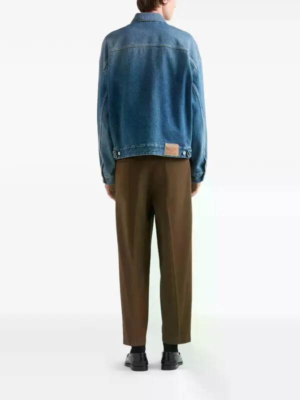 Prada Washed Denim Blouson Jacket - Blue