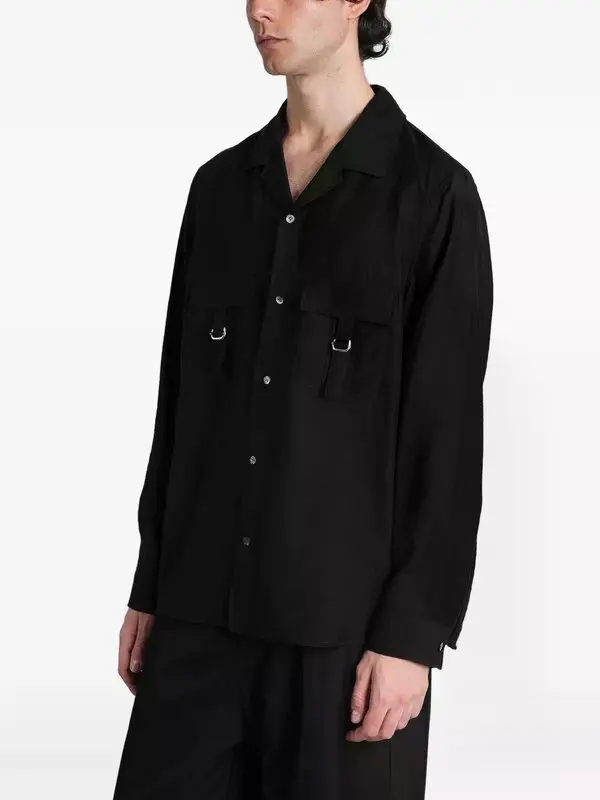 Attachment D-ring Flap-pocket Shirt - Black
