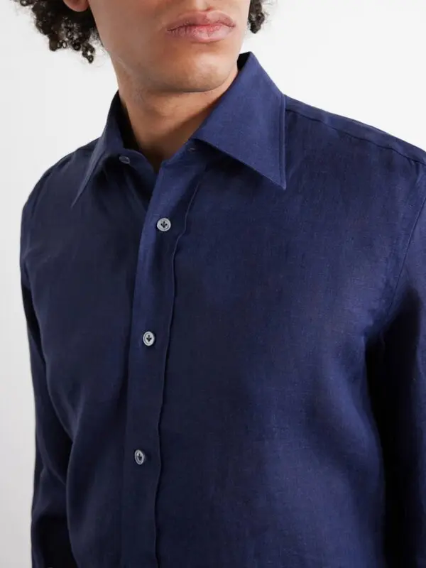 Thom Sweeney Linen Shirt - Blue