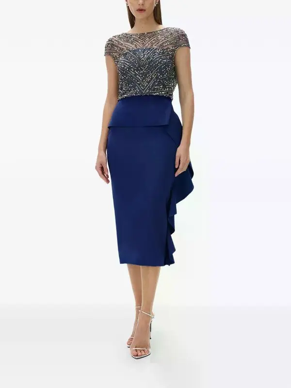 Rachel Gilbert Sequin-embellished Ruffled Maxi Dress