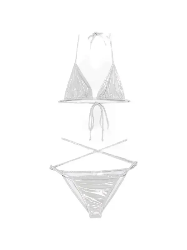 Norma Kamali Criss-cross Bikini - Silver