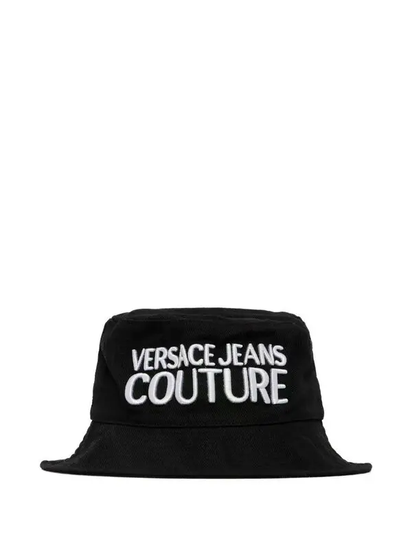 Versace Logo-embroidered Bucket Hat - Black