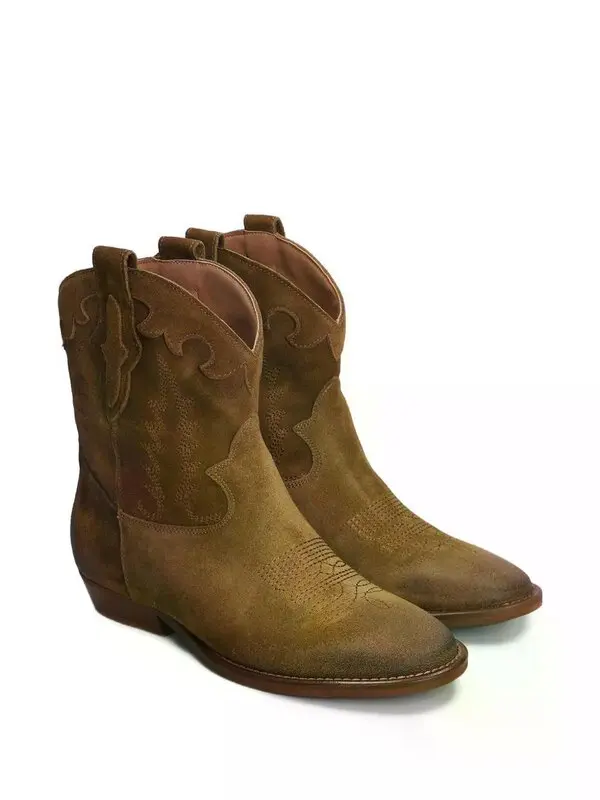 GISEL MOIRE Embroidered Western Boots