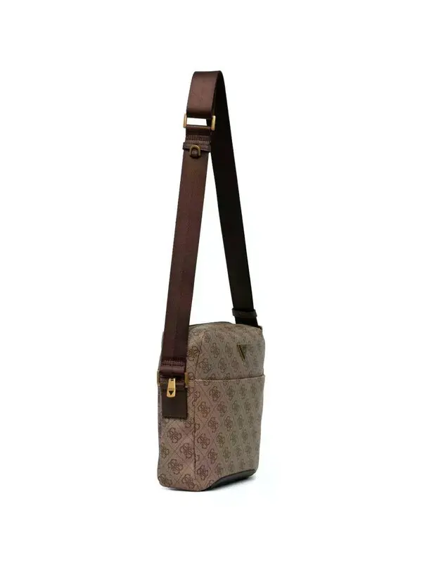Guess Monogram-print Logo-plaque Belt Bag - Brown