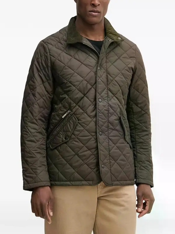 Barbour Corduroy-collar Quilted Jacket - Green
