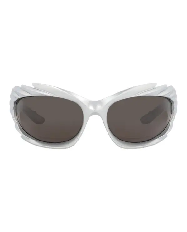 Balenciaga Shieldframe Bio Injection Sunglasses - Silver Silver Grey (bb0255s/30013967/003)