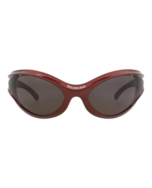 Balenciaga Shieldframe Bio Injection Sunglasses - Burgundy Burgundy Grey (bb0317s/30014882/002)