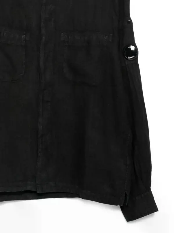 C.P. COMPANY Linen Long Sleeve Button Lens Shirt