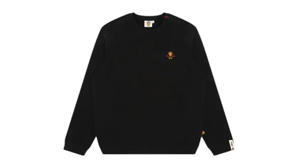 A BATHING APE Baby Milo Devil Logo Crewneck Sweatshirt - Black