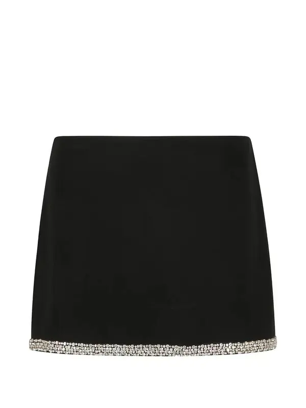 Alice + Olivia Crystal-embellished Mini Skirt - Black