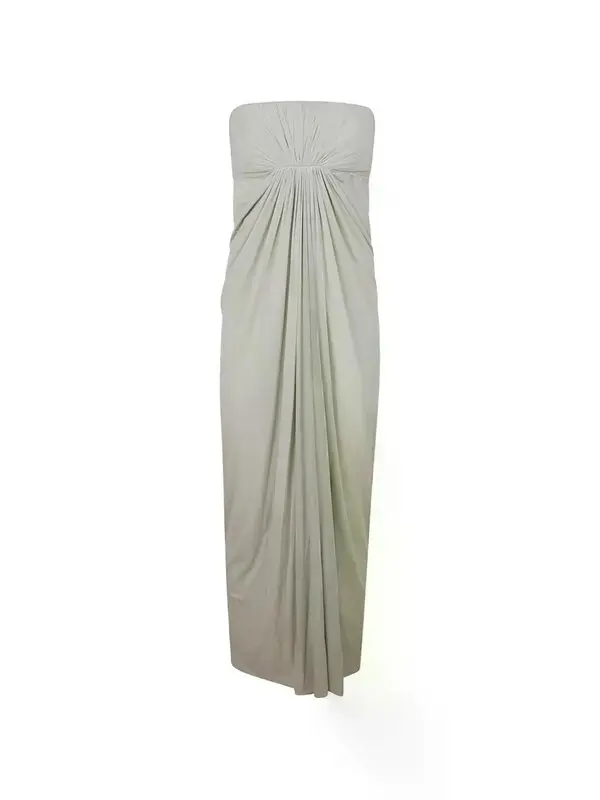 Alberta Ferretti Strapless Draped Dress - Grey