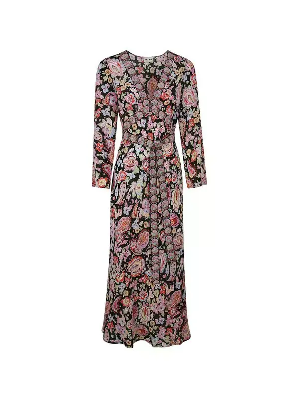 Rixo Floral-print Silk Dress - Black