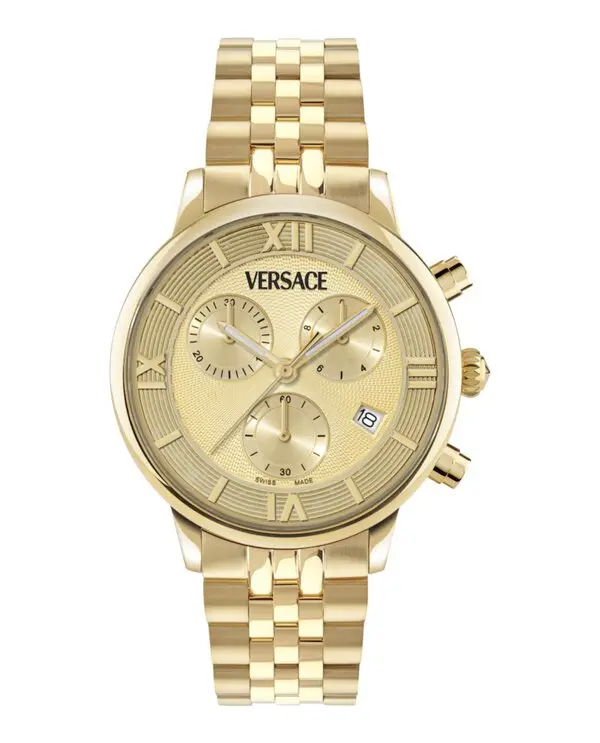 Versace Classic Round Chrono Bracelet Watch - Stainless Steel