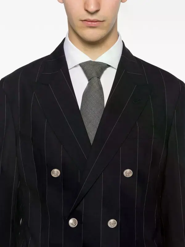 Eleventy Pinstripe Double-breasted Suit - Blue