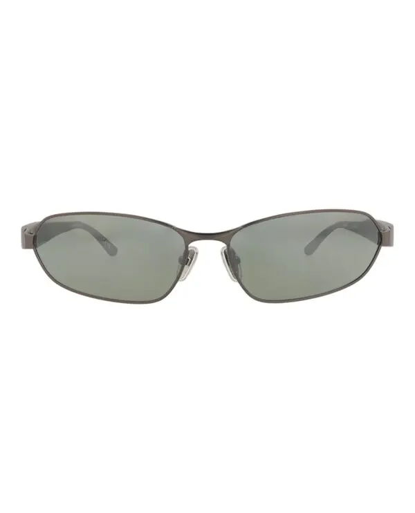 Balenciaga Square Frame Metal Sunglasses - Ruthenium Ruthenium Green (bb0355s/30015649/004)