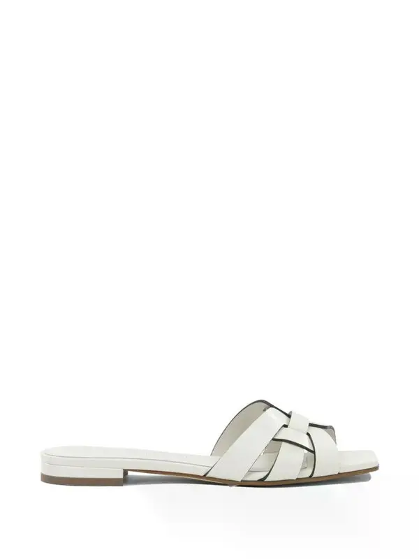 SERGIO LEVANTESI Norma6 Tryde Interwoven Leather Sandals - White